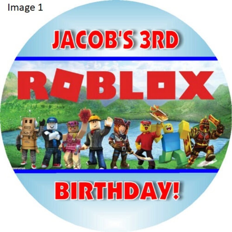 24.. 3 round Personalized Roblox birthday stickers boy | Etsy