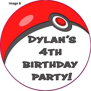 Personalized 3" Pokémon Birthday Stickers 8 Designs - Etsy