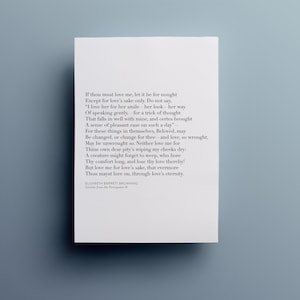 Elizabeth Barrett Browning Sonnet 14 Wall Art—classic Love Poetry Print ...