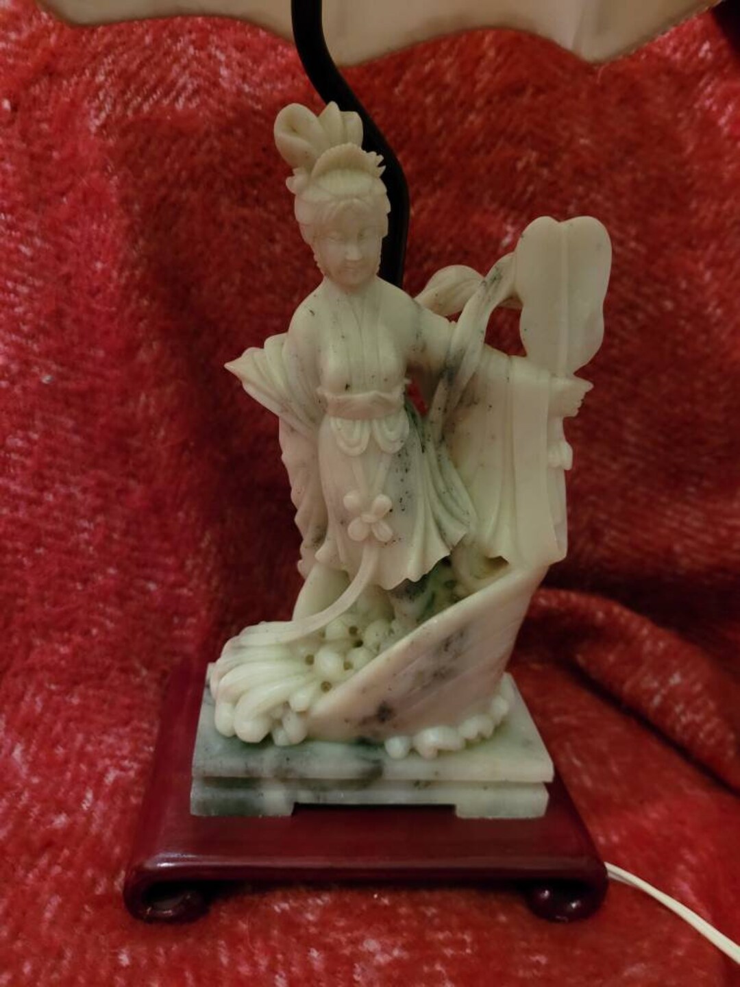 Antique Table Lamp, Chinoiserie, Soapstone, Hand-carved, Geisha Girl - Etsy
