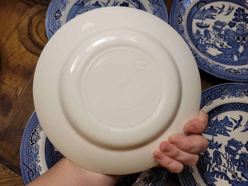 Plates Blue Willow Pattern Made in Staffordshire England - Etsy