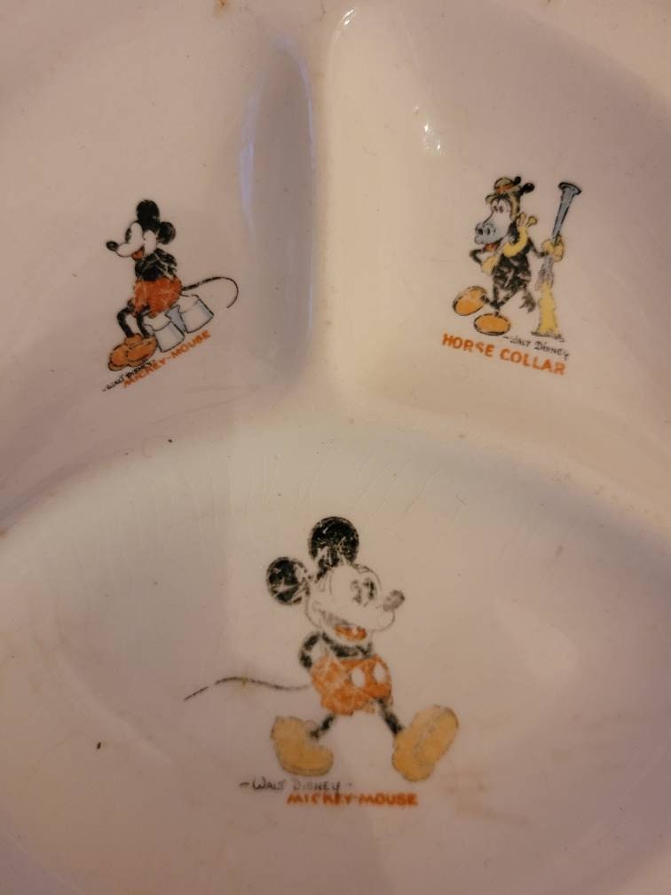 Mickey Mouse Plate Antique Vintage Childrens Divided Dish - Etsy