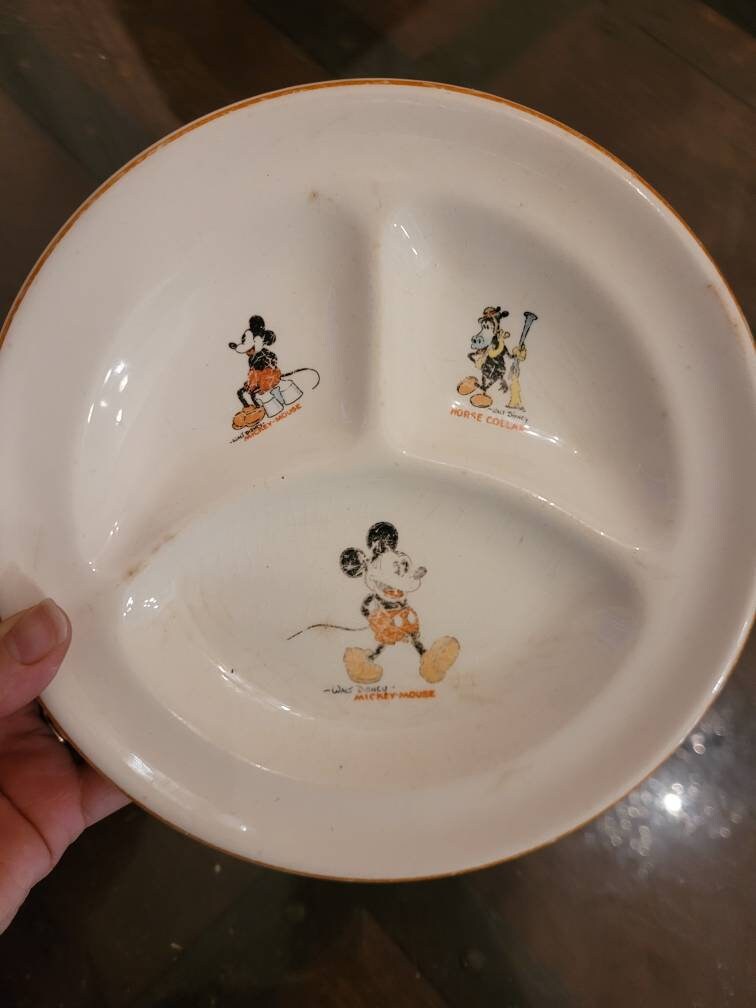 Mickey Mouse Plate Antique Vintage Childrens Divided Dish - Etsy