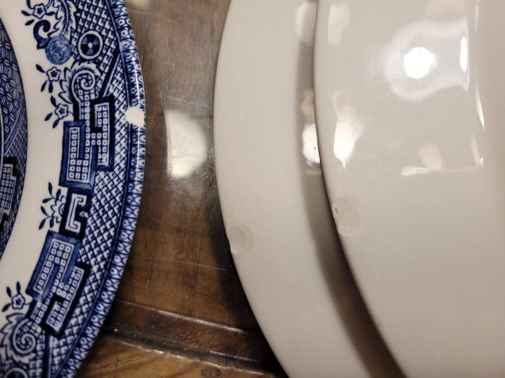 Plates Blue Willow Pattern Made in Staffordshire England - Etsy