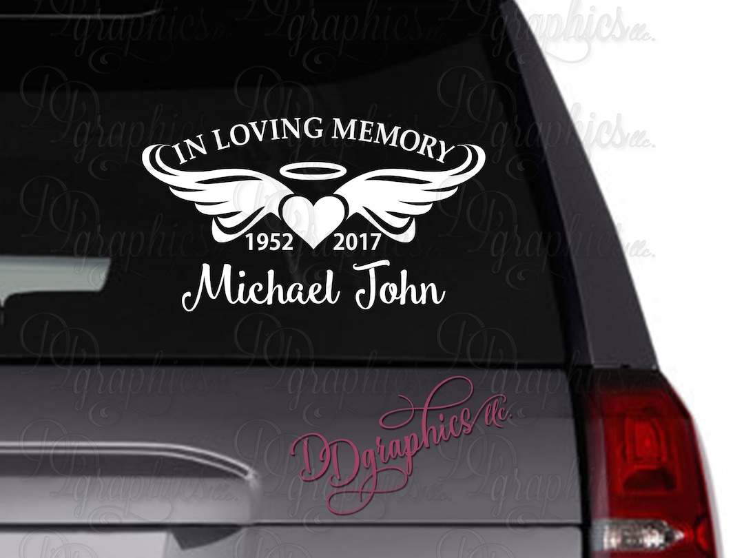 In Loving Memory Vinyl Car Decal, Memorial Personalized Decal, in ...