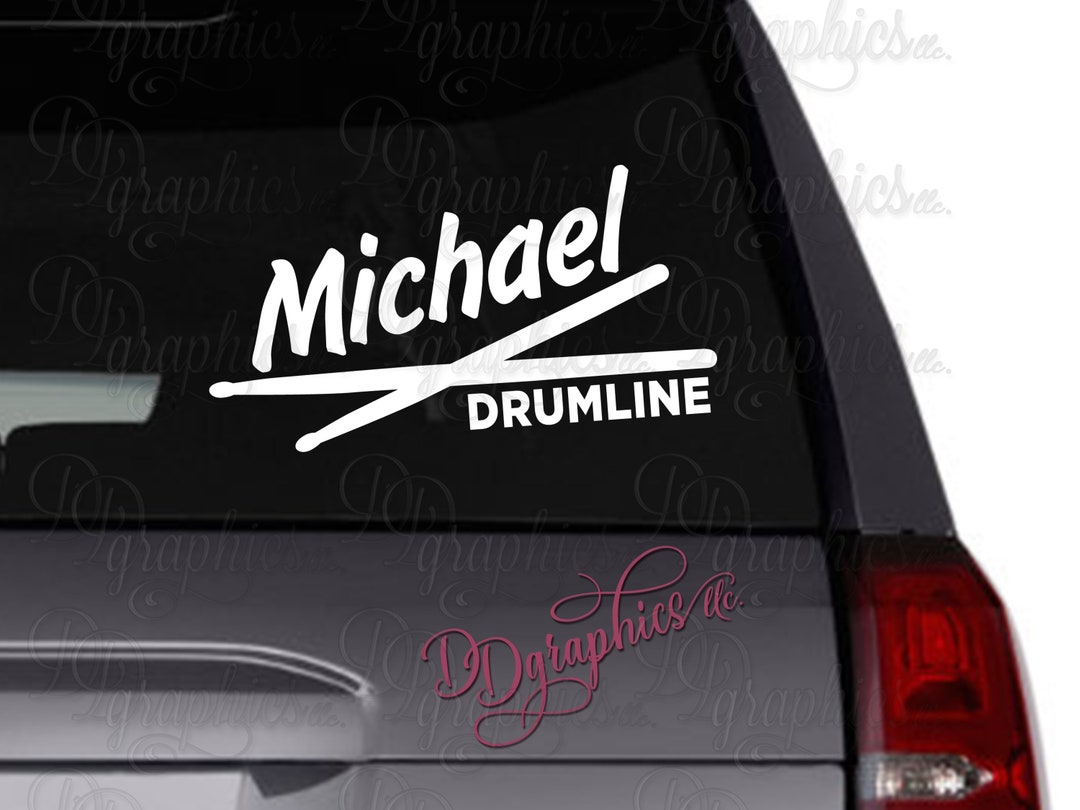 Drum Line Vinyl Decal / Personalized Decal / Drummer / Drum Sticks ...