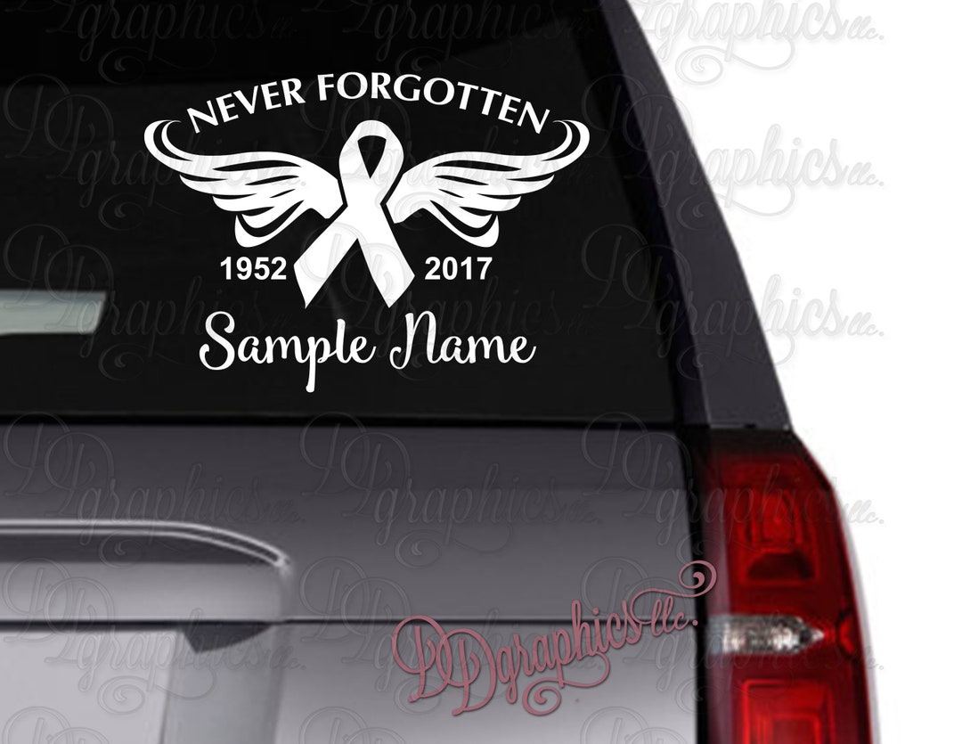 Never Forgotten Memory Ribbon Car Decal/in Memory Vinyl Car Decal ...
