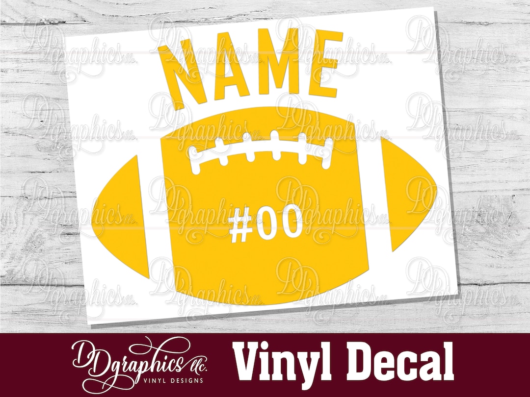 Football Personalized Vinyl Decal / Sports Personalized Vinyl Decal ...