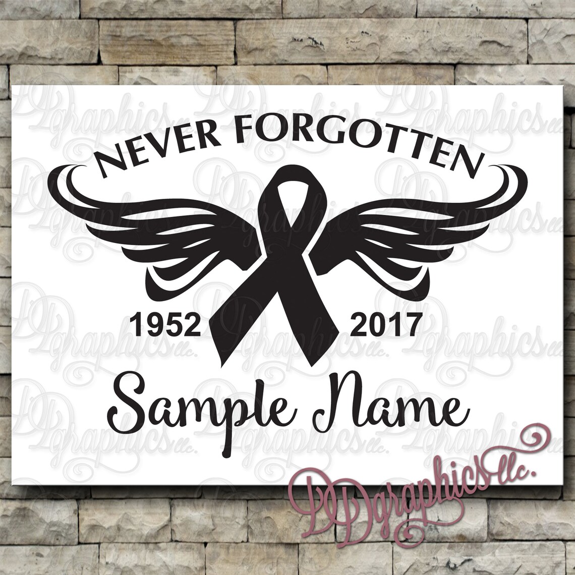 Never Forgotten Memory Ribbon Car Decal/in Memory Vinyl Car | Etsy