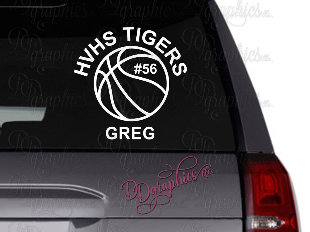 Personalized Basketball Team Vinyl Decal, Custom Basketball Sticker ...