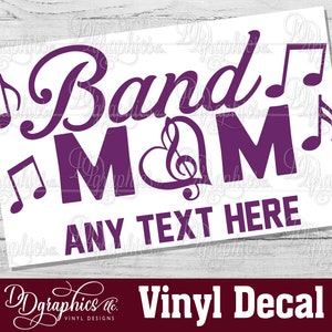 Band Mom Vinyl Decal / Band Decal / Car Decal / Personalized Decal ...