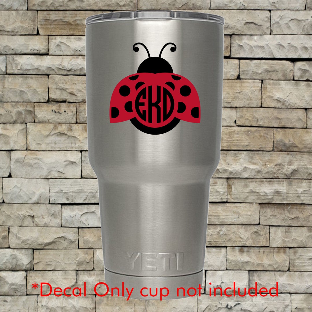 Ladybug Vinyl Decal/ Monogram Decal/two Color Decal/lady Bug/tumbler ...