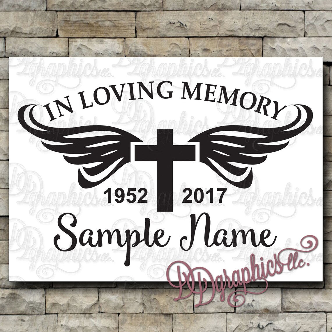 In Loving Memory Cross Car Decal/in Memory Vinyl Car - Etsy