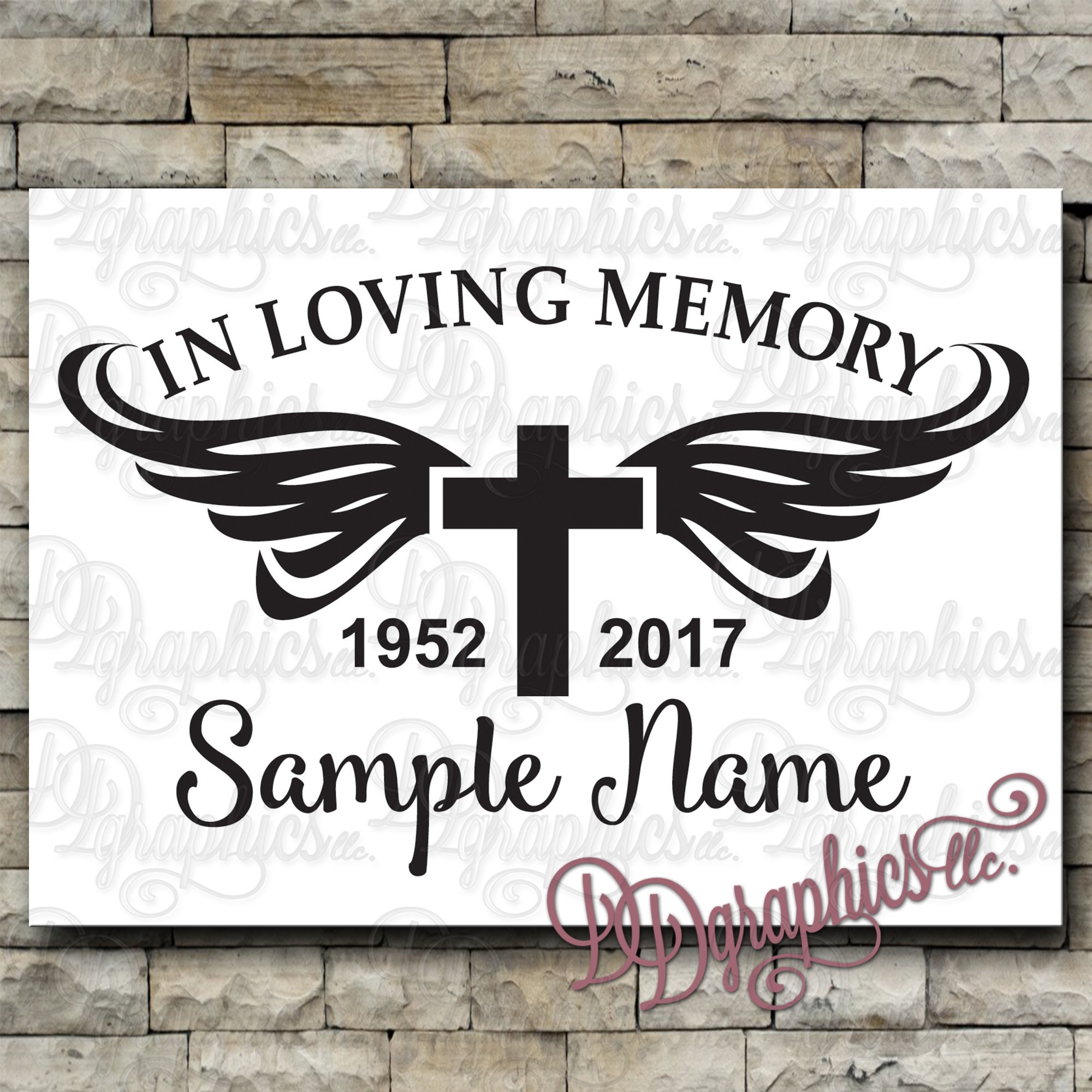 In Loving Memory Cross Car Decal/in Memory Vinyl Car - Etsy