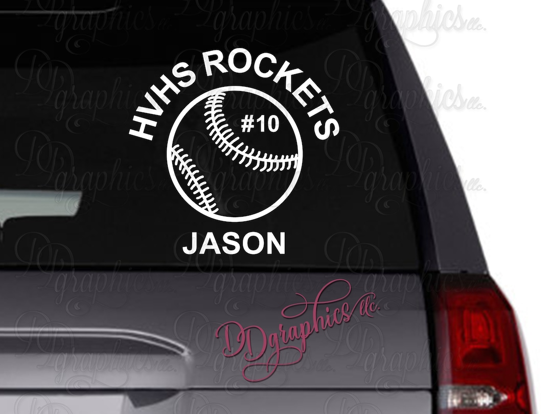 Personalized Baseball Team Vinyl Decal, Custom Baseball Sticker, Sports ...