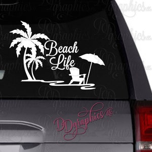 Beach Life Vinyl Decal, Beach Life Sticker, Car Window Decal, Beach ...