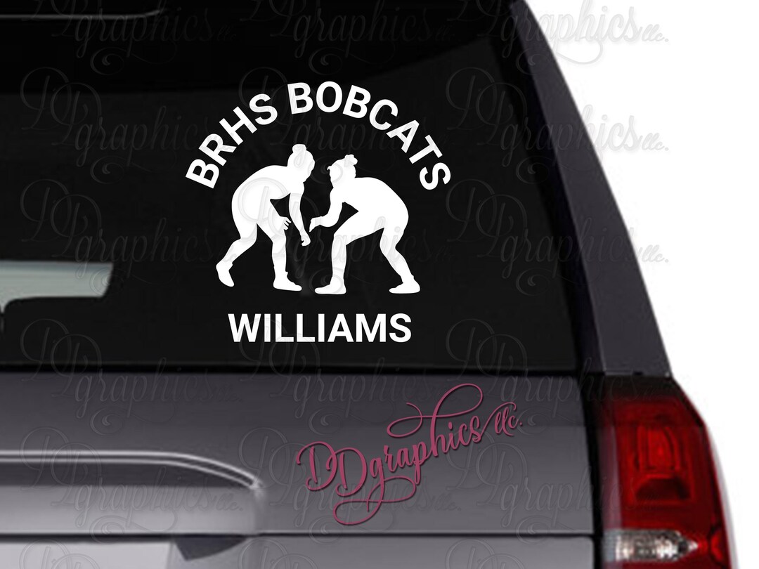 Girls Wrestling Personalized Vinyl Car Decal, Custom Female Wrestling ...