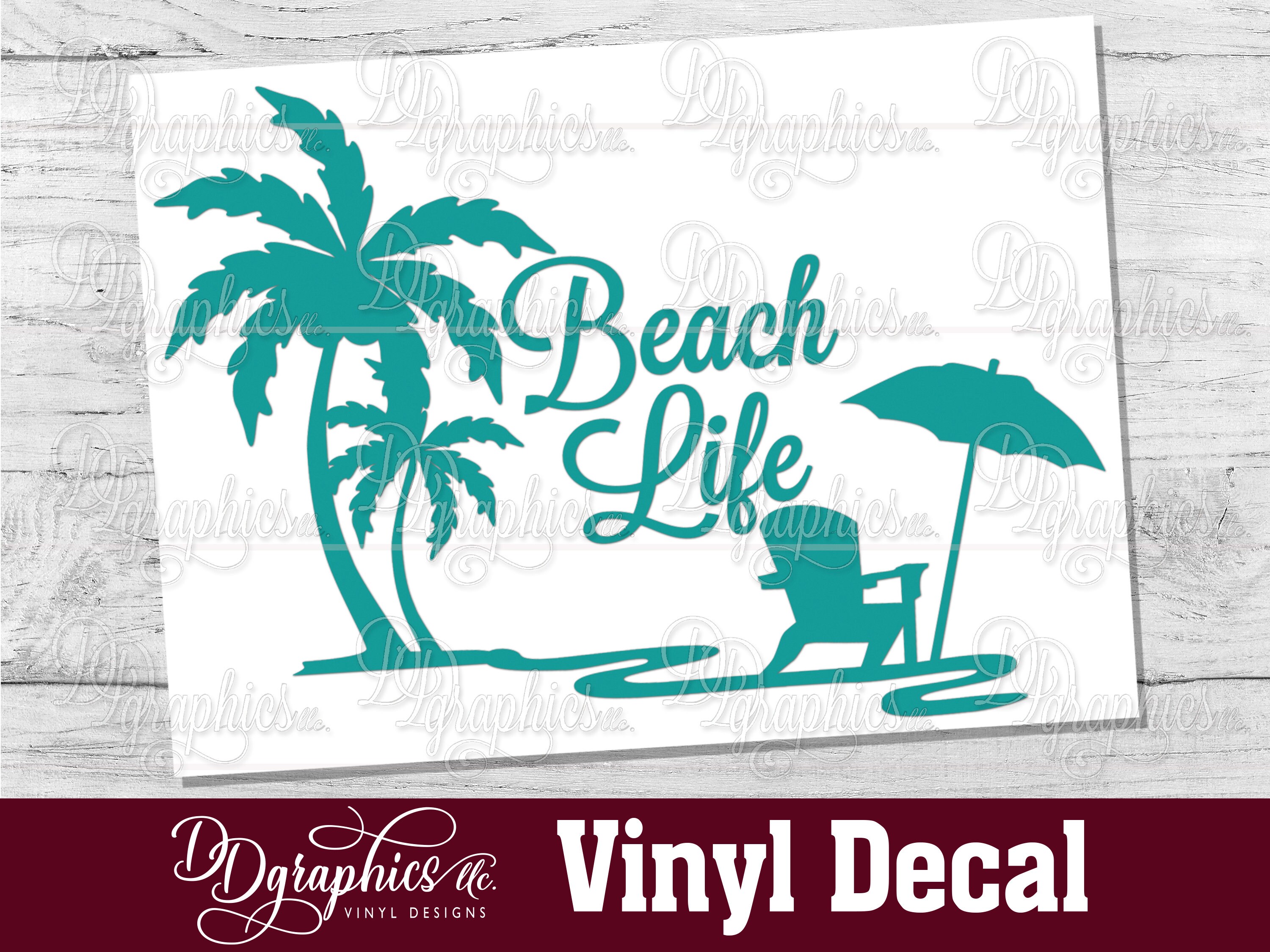 Beach Life Vinyl Decal, Beach Life Sticker, Car Window Decal, Beach ...