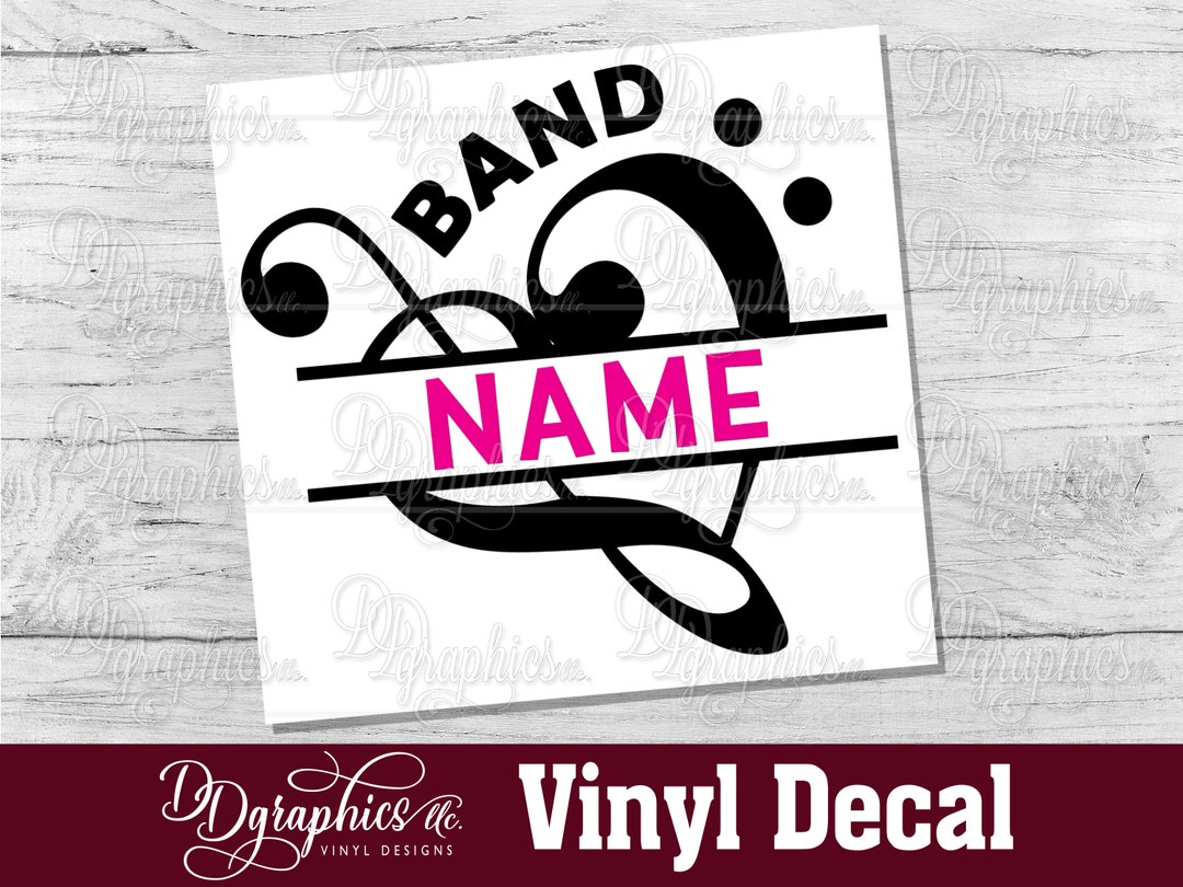 Band With Name Vinyl Decal/personalized Decal/two Color Decal/ Band ...