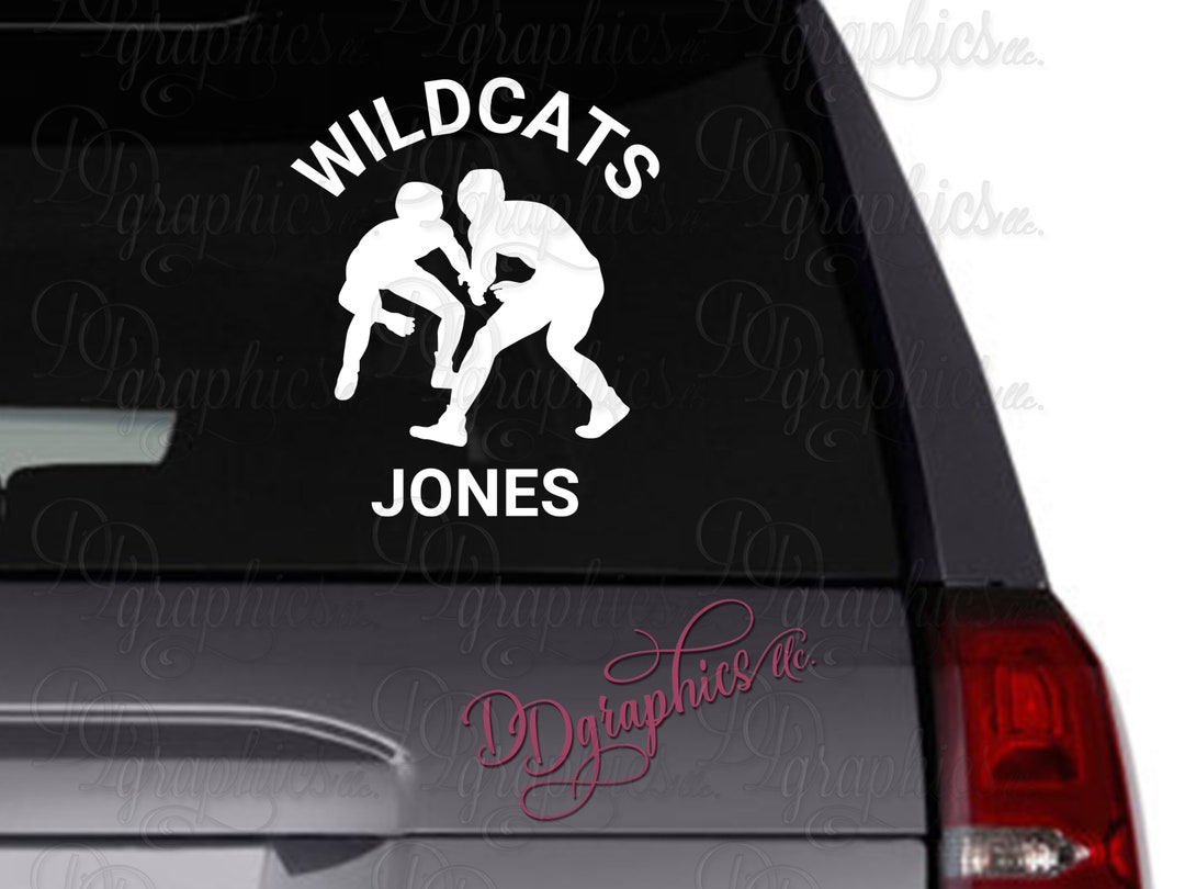 Wrestling Personalized Vinyl Car Decal, Custom Wrestling Sticker ...