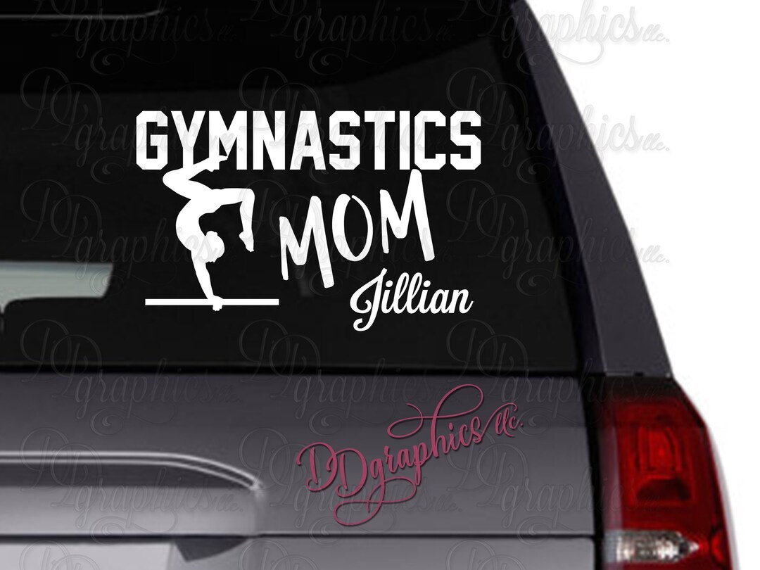 Personalized Gymnastics Mom Vinyl Decal, Custom Gymnastics Sticker ...