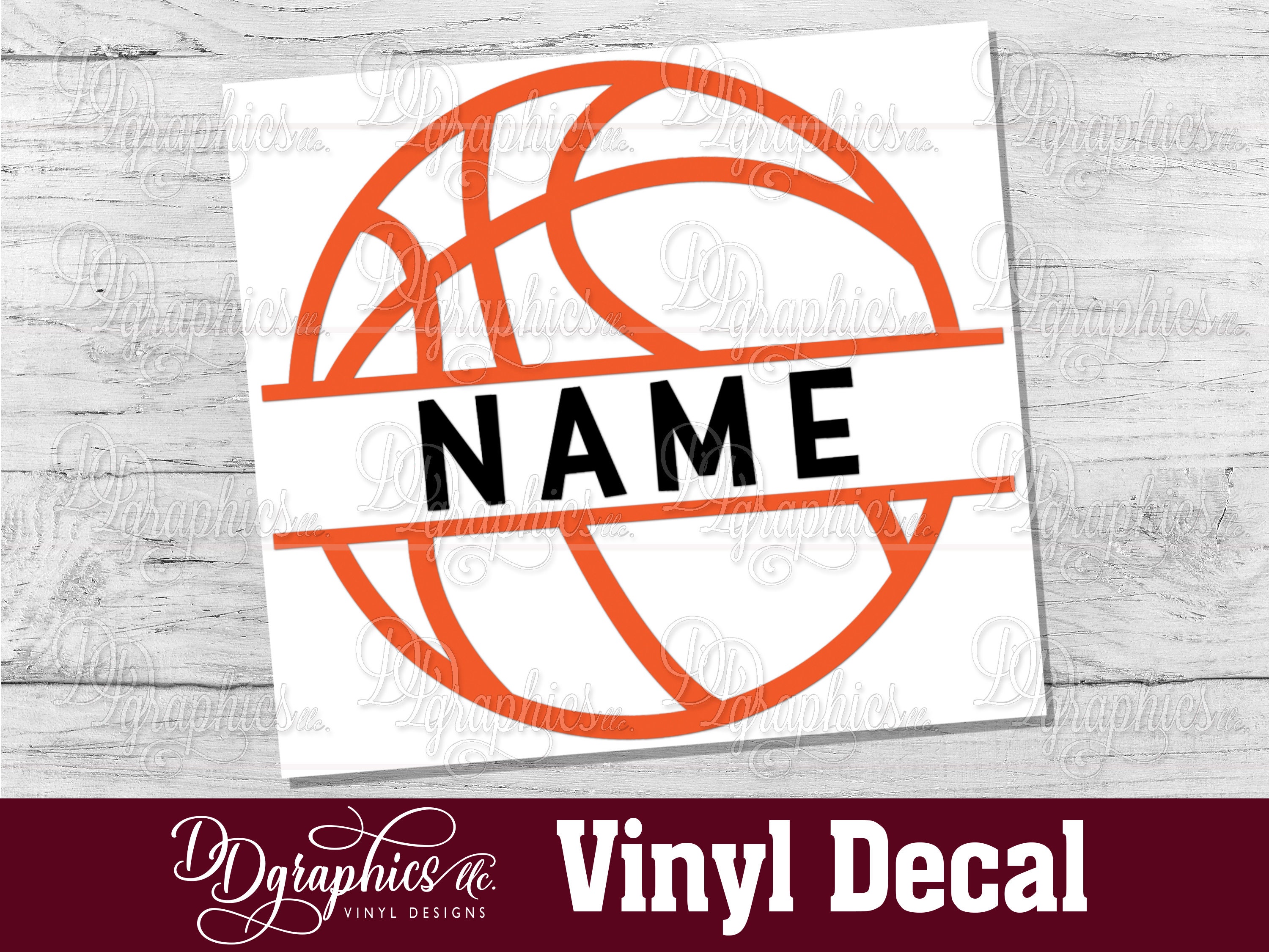Basketball Personalized Vinyl Decal, Custom Basketball Sticker With ...