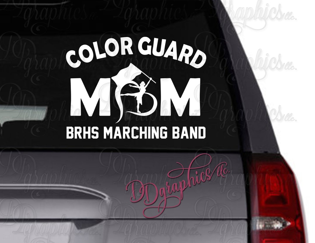 Color Guard Mom Personalized Vinyl Decal, Custom Colorguard Sticker ...