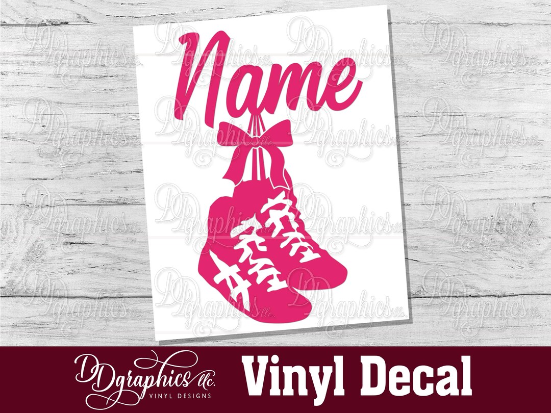 Wrestling Shoes Bow Personalized Vinyl Decal, Female Wrestling Sticker ...
