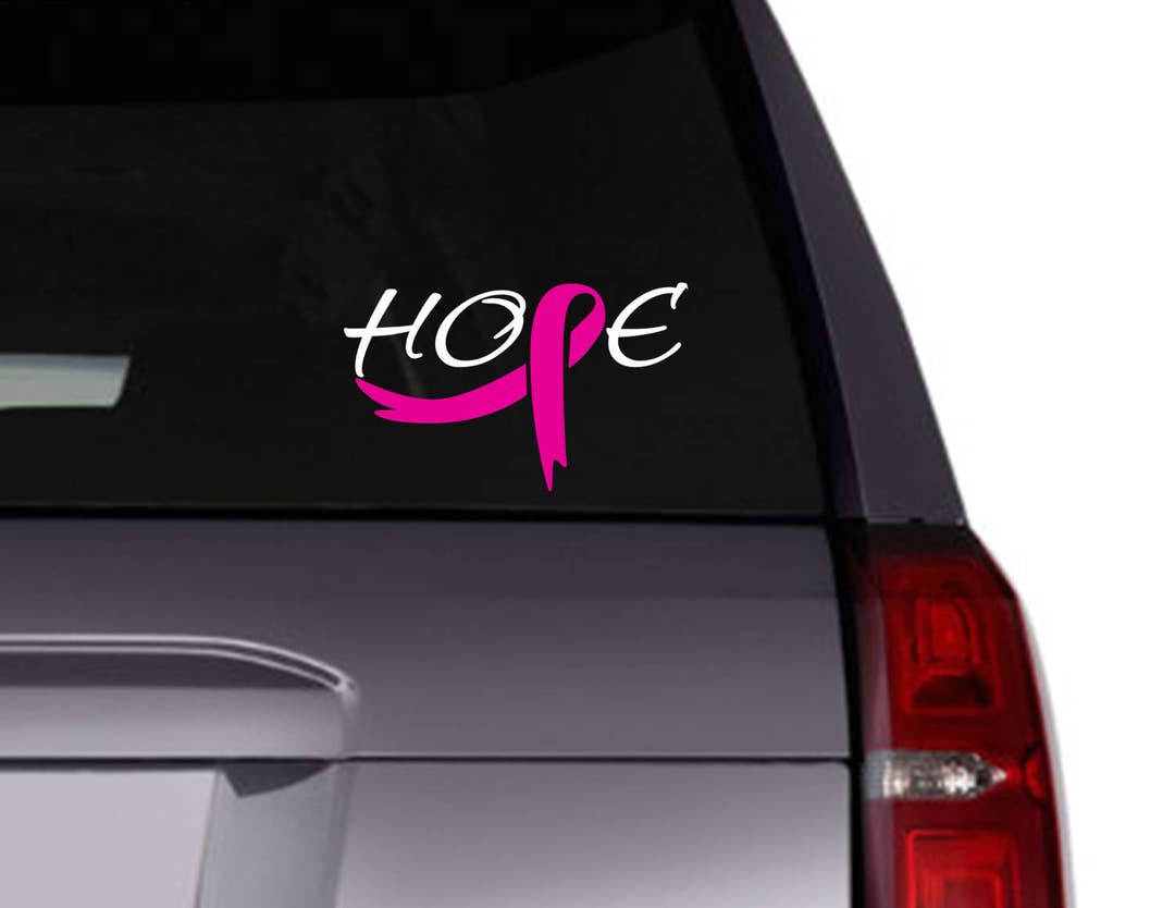 Hope Awareness Ribbon Vinyl Decal/two Color/cancer Awareness/car Decal ...