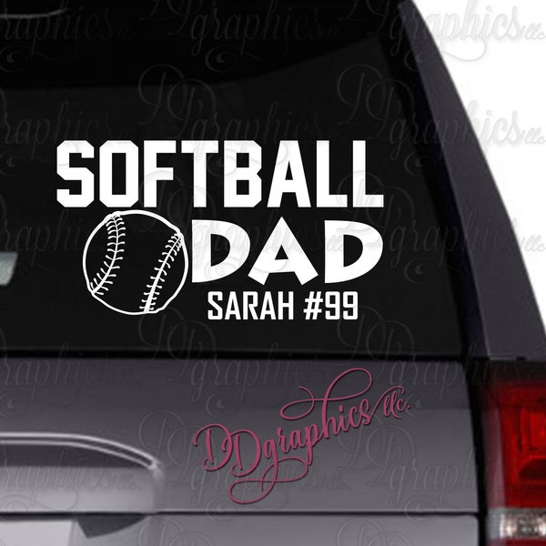 Softball Car Decal - Etsy