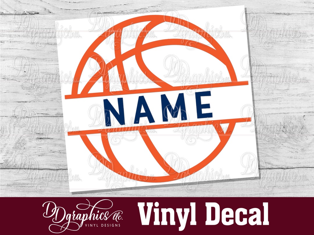 Basketball Personalized Vinyl Decal, Custom Basketball Sticker With ...