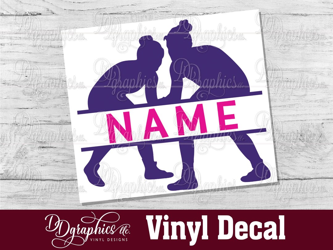 Personalized Female Wrestlers With Name Vinyl Decal, Custom Women ...