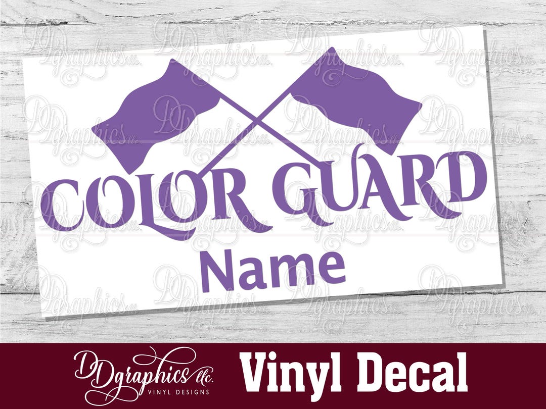 Color Guard With Flags Personalized Vinyl Decal, Custom Color Guard ...