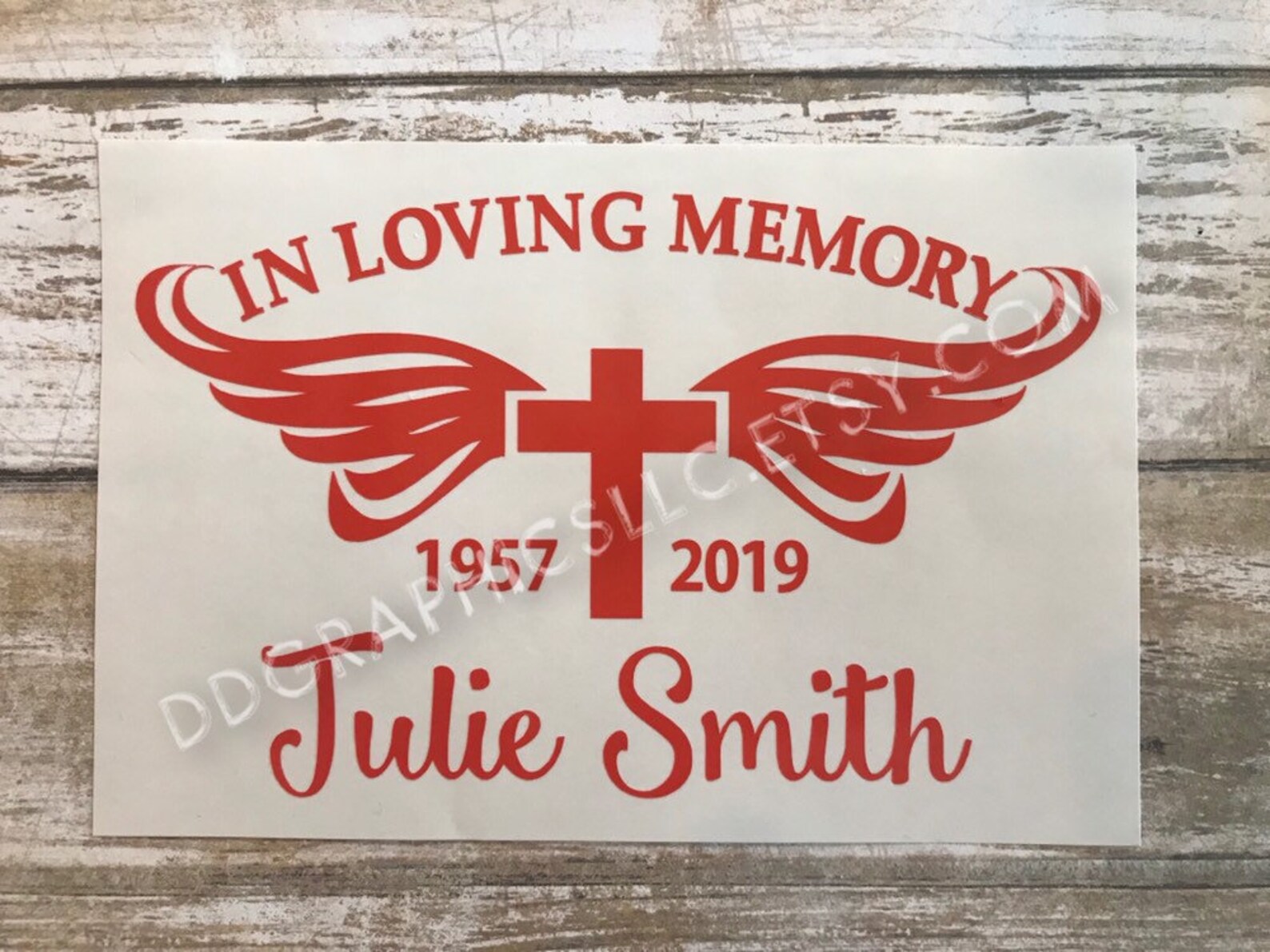 In Loving Memory Cross Car Decal/in Memory Vinyl Car - Etsy