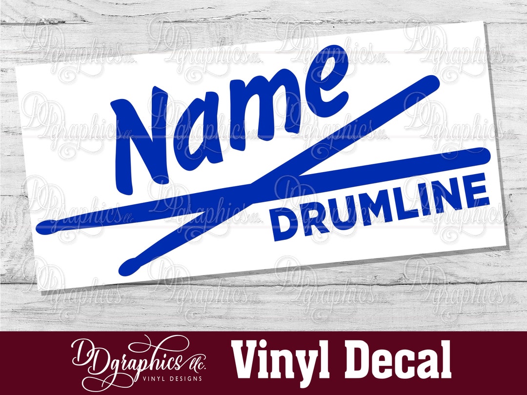 Personalized Drum Line Vinyl Decal, Drumline Sticker, Marching Band ...