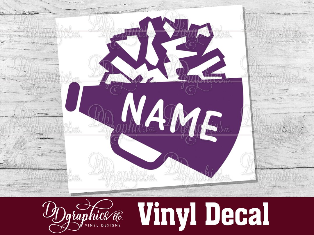 Cheerleading Personalized Vinyl Decal, Custom Cheerleader Sticker With ...
