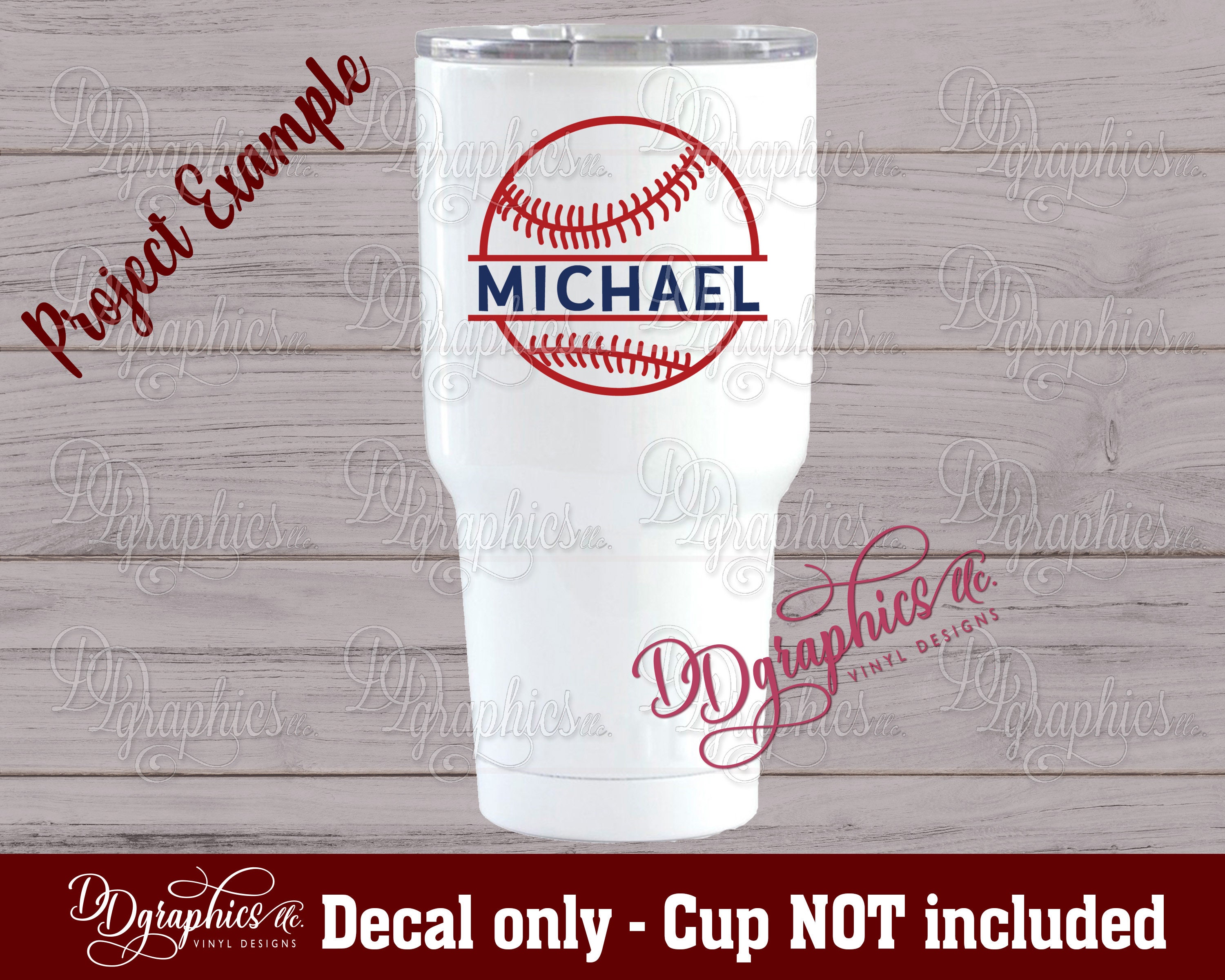 Baseball Personalized Vinyl Decal, Custom Baseball Sticker With Name ...