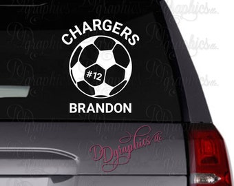 Soccer Decal Personalized Soccer Ball Soccer Sticker Soccer Ball Decal ...