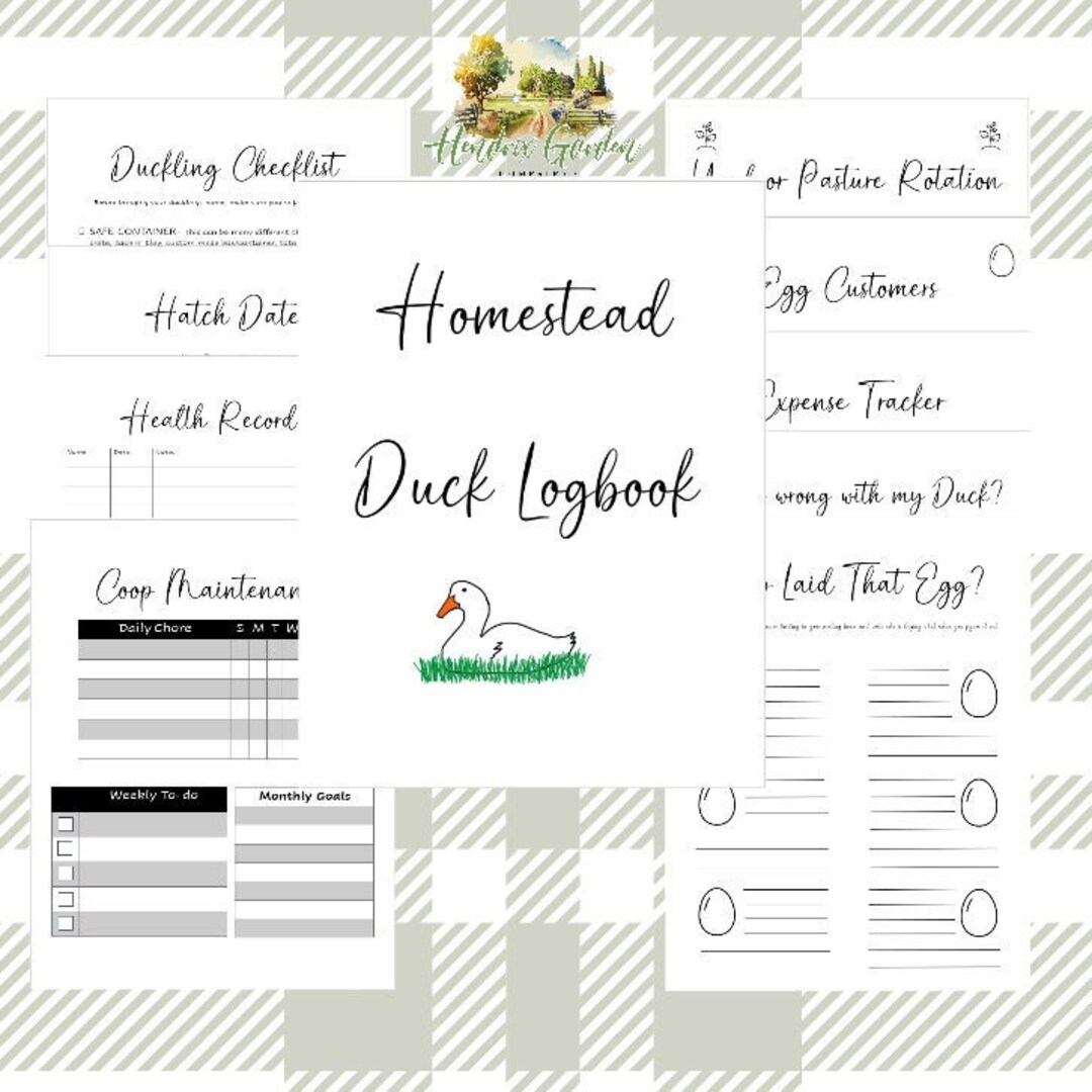 Homestead Duck Logbook PDF Printable Journal - Etsy