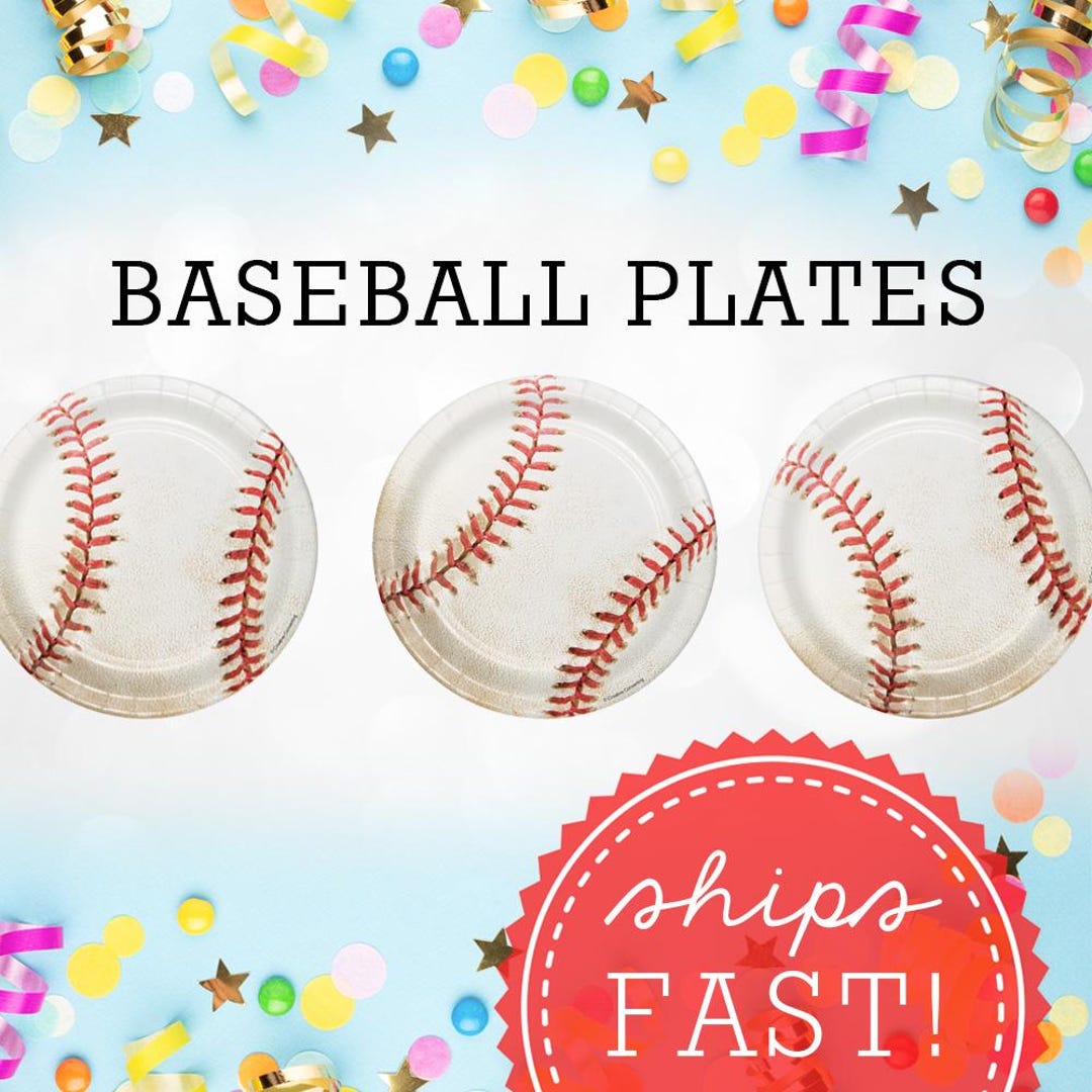 Baseball Theme Dessert Plate Party Supply Baseball Birthday Party ...