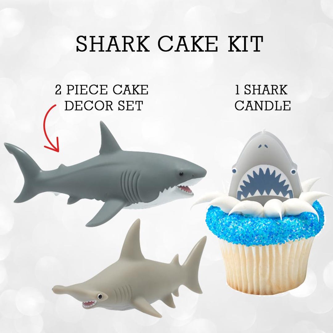 Shark Cake Party Decoration Birthday Boy Shark Cake Decor Party Supply ...