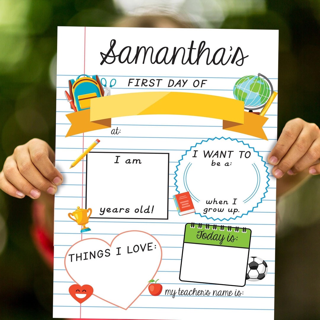 Back to School Dry Erase Sign Personalized Name Sign School Board ...