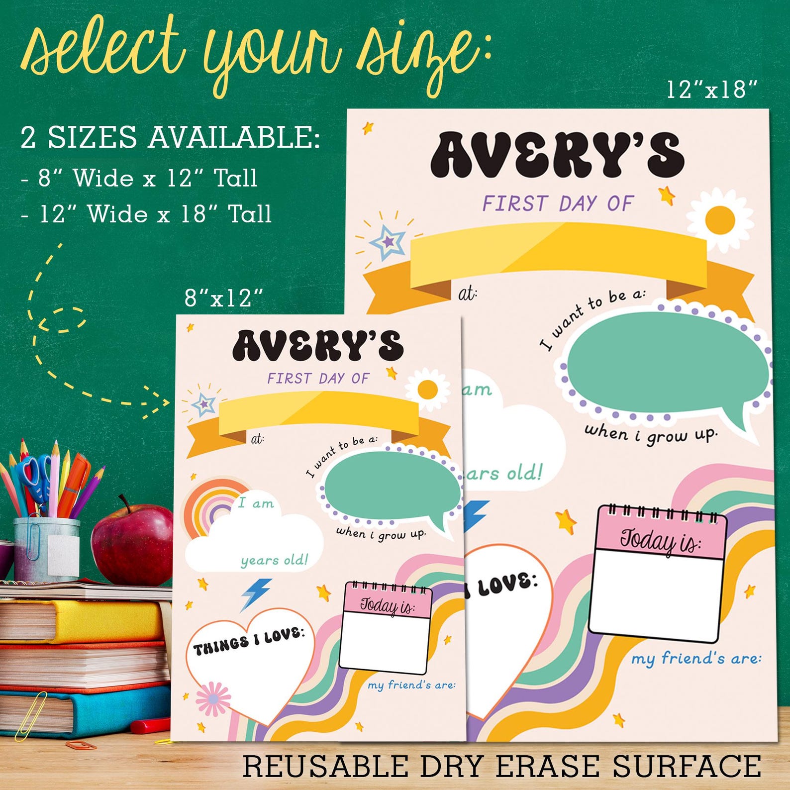 First Day of School Welcome Sign Back to School Gift Rainbow ...