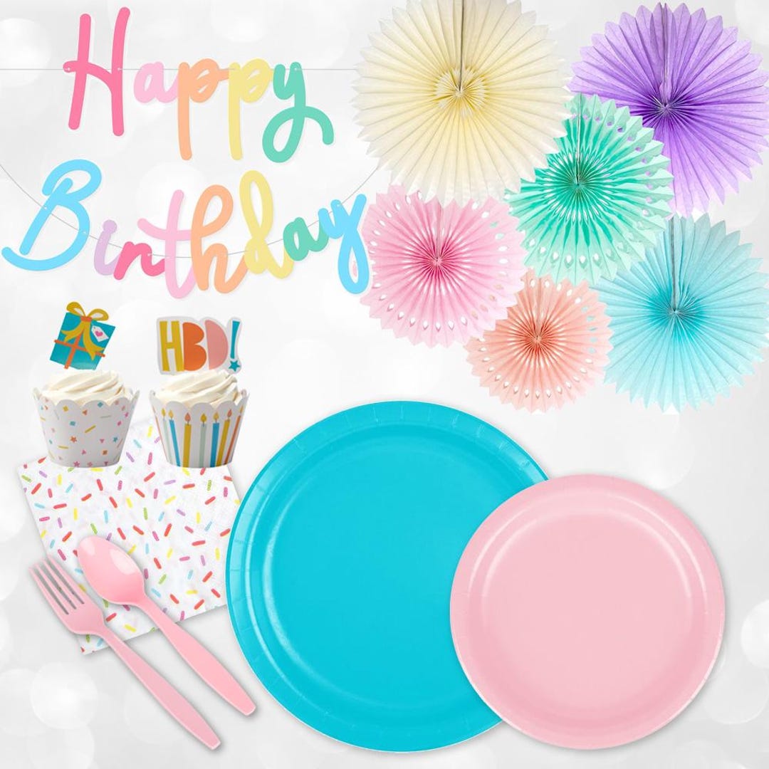 Happy Birthday Party Pack for Celebration Supplies Bundle Sprinkles ...