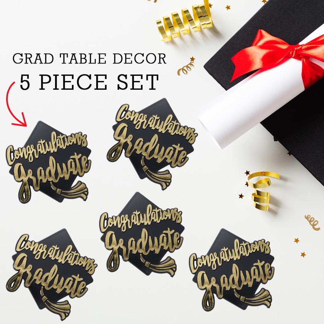 Congratulations Graduate Cap Table Decor Bundle Grad Hat Decoration for ...