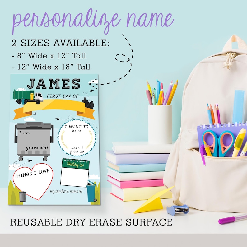 First Day of School Welcome Sign Back to School Gift Garbage Truck ...