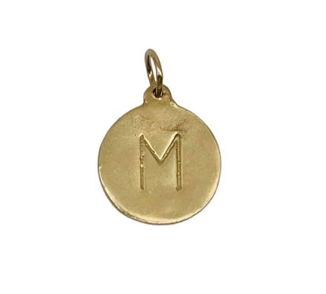 Awesome Solid 14k Yellow Gold Letter M Medallion Pendant | Etsy