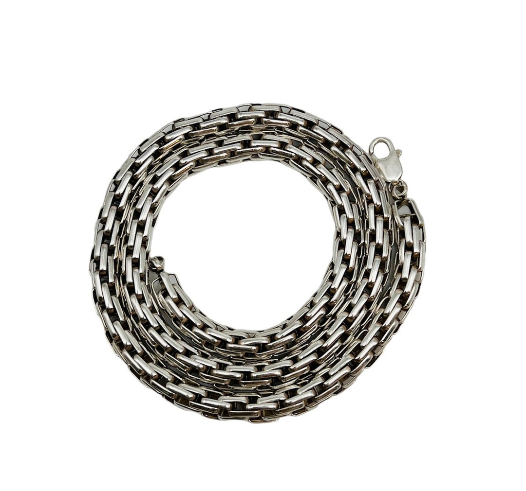 Beautiful Sterling Silver Rolo Box Chain Necklace! 24 Inches! - Etsy