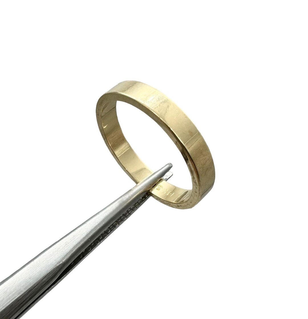 Gorgeous Stuller Solid 14k Yellow Gold Flat Stackable Band Ring! Size 6 ...