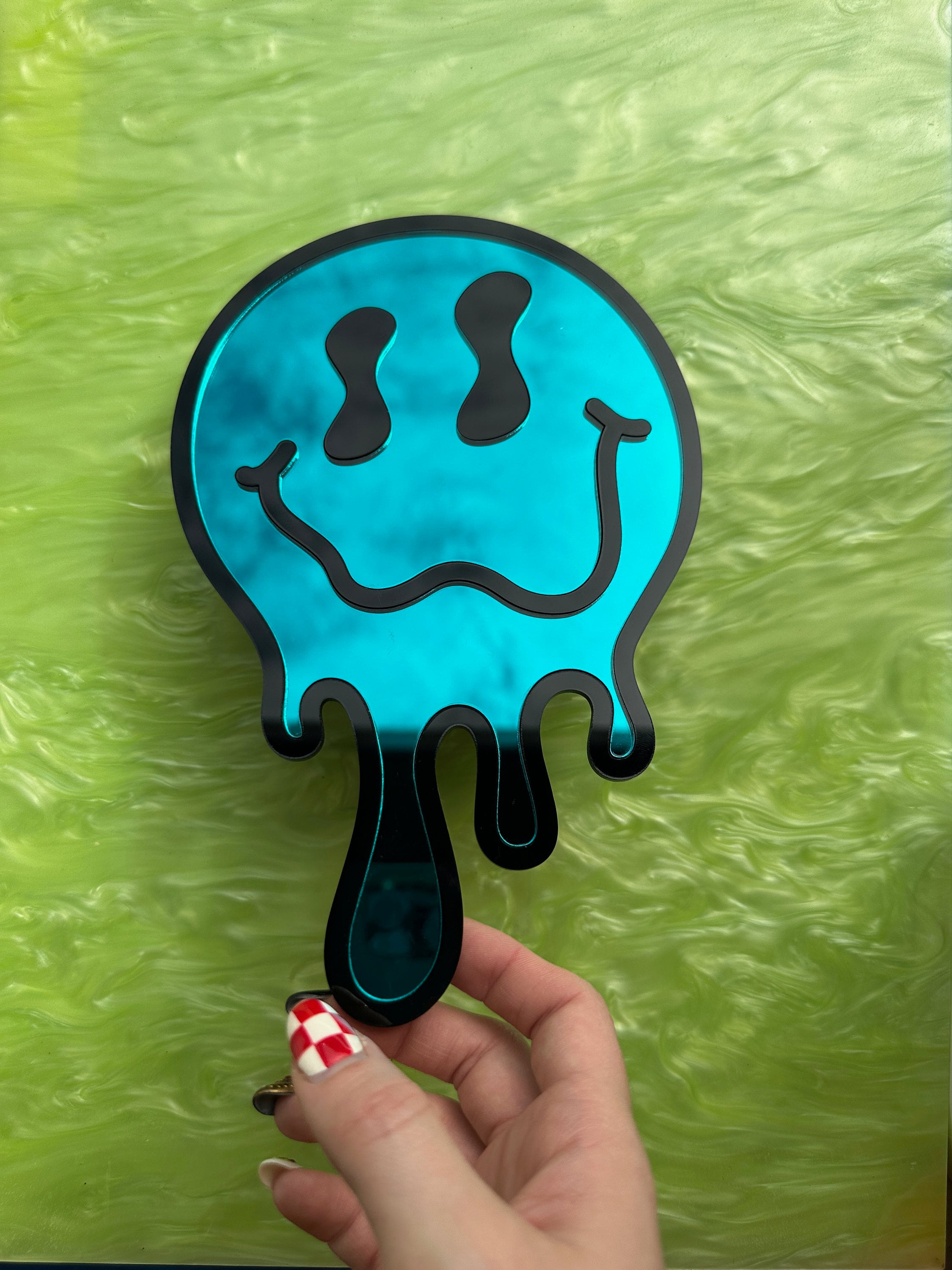 Drippy Smiley Face Wall Art Mirror Smile Home Decor Happy Wall Hanging ...